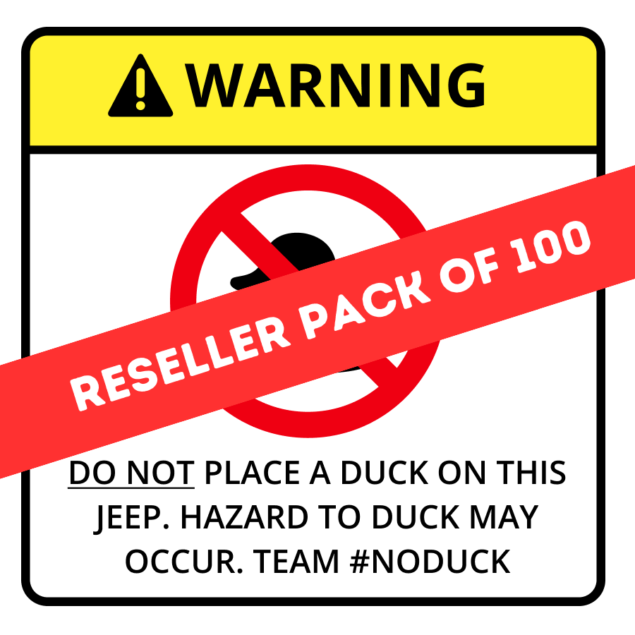 Team NO Duck #DuckDuckJeep Sticker (Pack of 100) – CheckSix Creative Studio